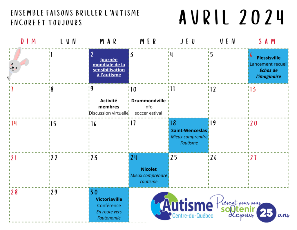 Mois de l'autisme - Autisme Centre-du-Québec
